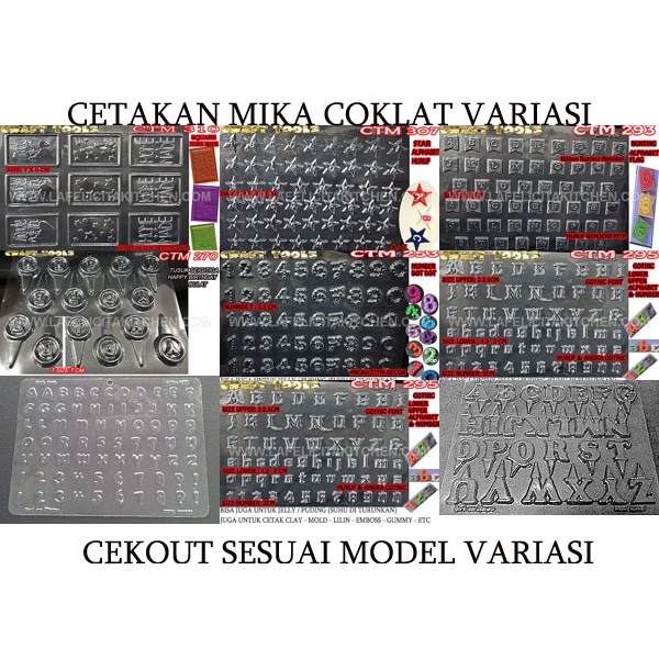 Jual CETAKAN MIKA VARIASI CHOCOLATE PASTRY PRALINE CTM ALPHABET HOME ...