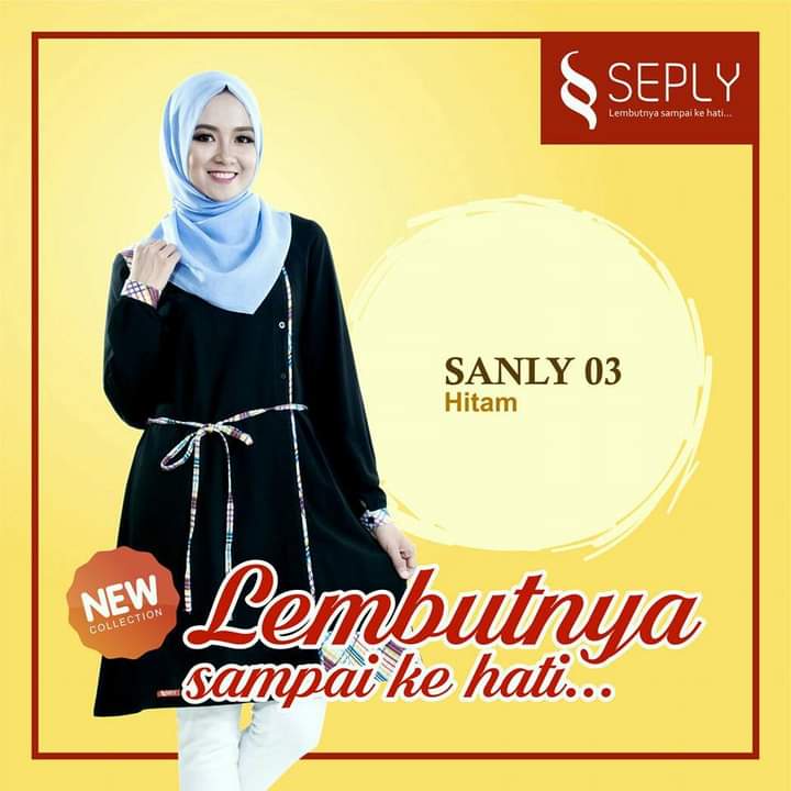 Jual Sanly 03 Hitam Atasan Tunik Seply | Shopee Indonesia