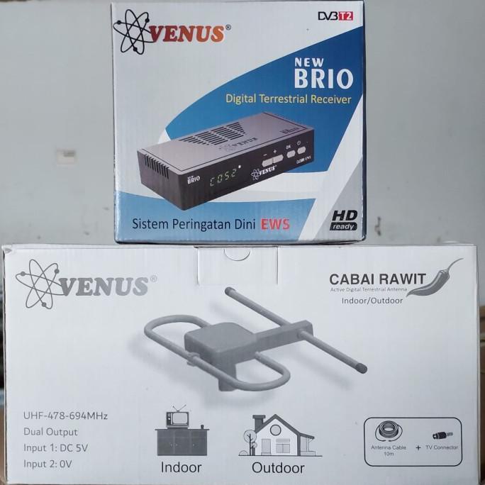 Jual SET TOP BOX DVBT2 PAKET RECEIVER TV VENUS CABAI RAWIT H5 + ANTENA UHF | Shopee Indonesia