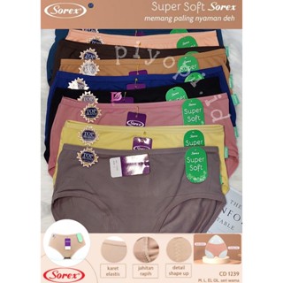 Jual 12 PCS CD Sorex 1239 Celana Dalam Wanita Sorex 1239 Lusinan CD Super Soft Celana Dalam Midi ...