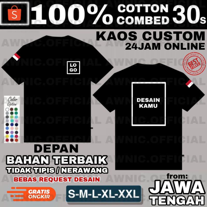 Jual Sablon Kaos Custom Desain Sendiri Logo Foto Tulisan Sablon Satuan Lusinan | Shopee Indonesia