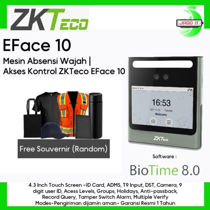 Jual Mesin Absen Wajah dan Akses Kontrol RFID ZKTeco EFACE 10 Garansi Resmi | Shopee Indonesia