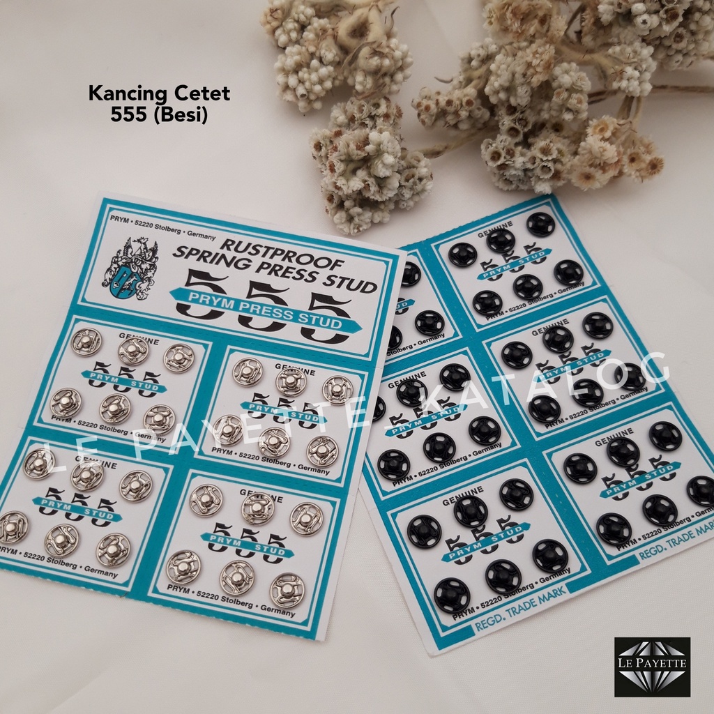 Jual KANCING CETET 555 BESI (SILVER & HITAM) | Shopee Indonesia