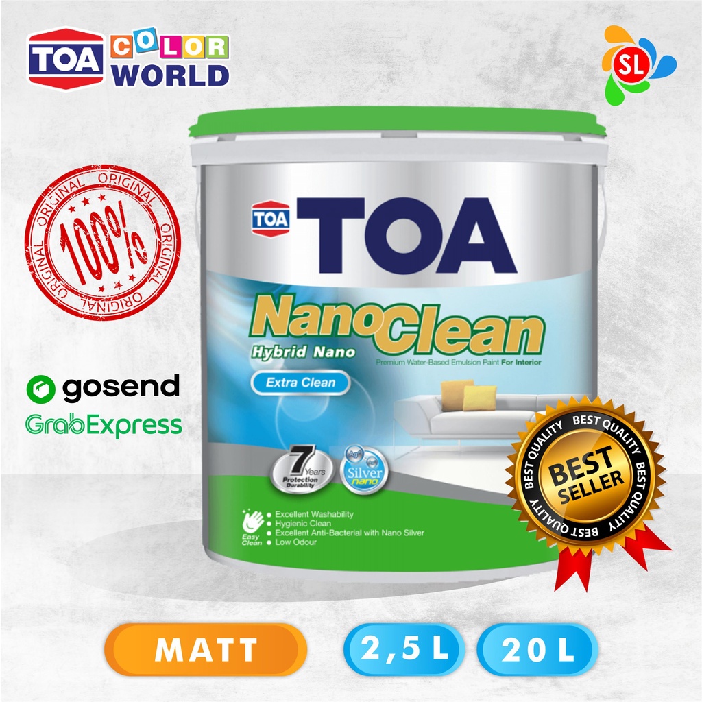 Jual Cat Dinding / Tembok Interior Toa NanoClean (Extra Clean) 2,5 ...