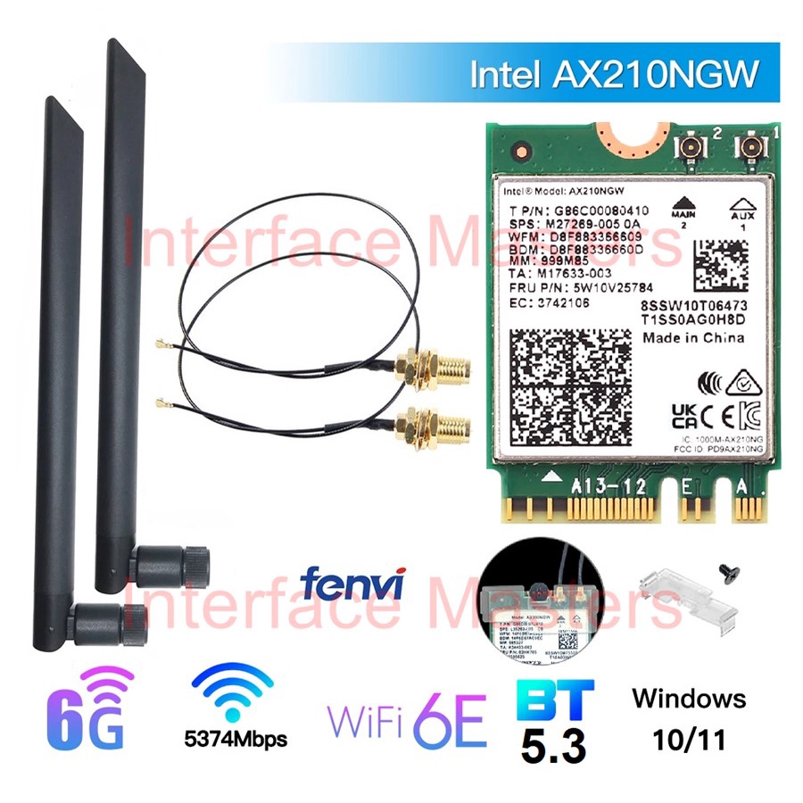 Jual Wifi 6 6E Card Wireless Intel AX210 802.11AX BE AC BT 5.3 NGFF M.2 ...