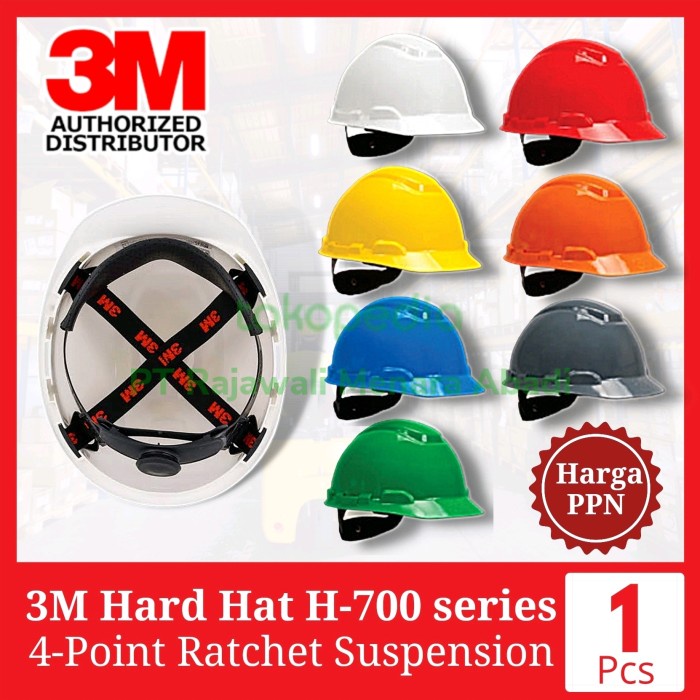 Jual Safety Helmet Helm Safety Proyek 3M Ratchet Suspension H-700 ...