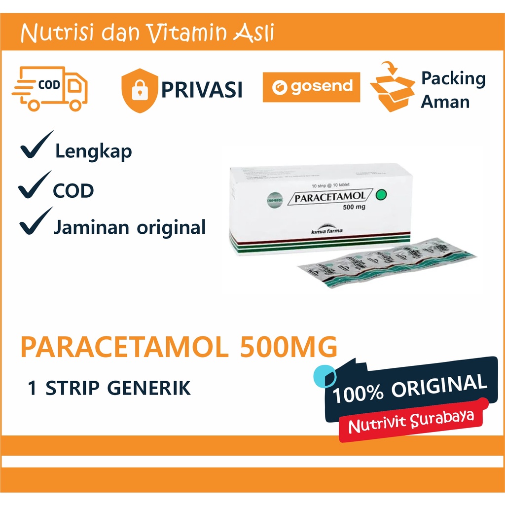 Jual PARACETAMOL 500MG TABLET PER STRIP | Shopee Indonesia