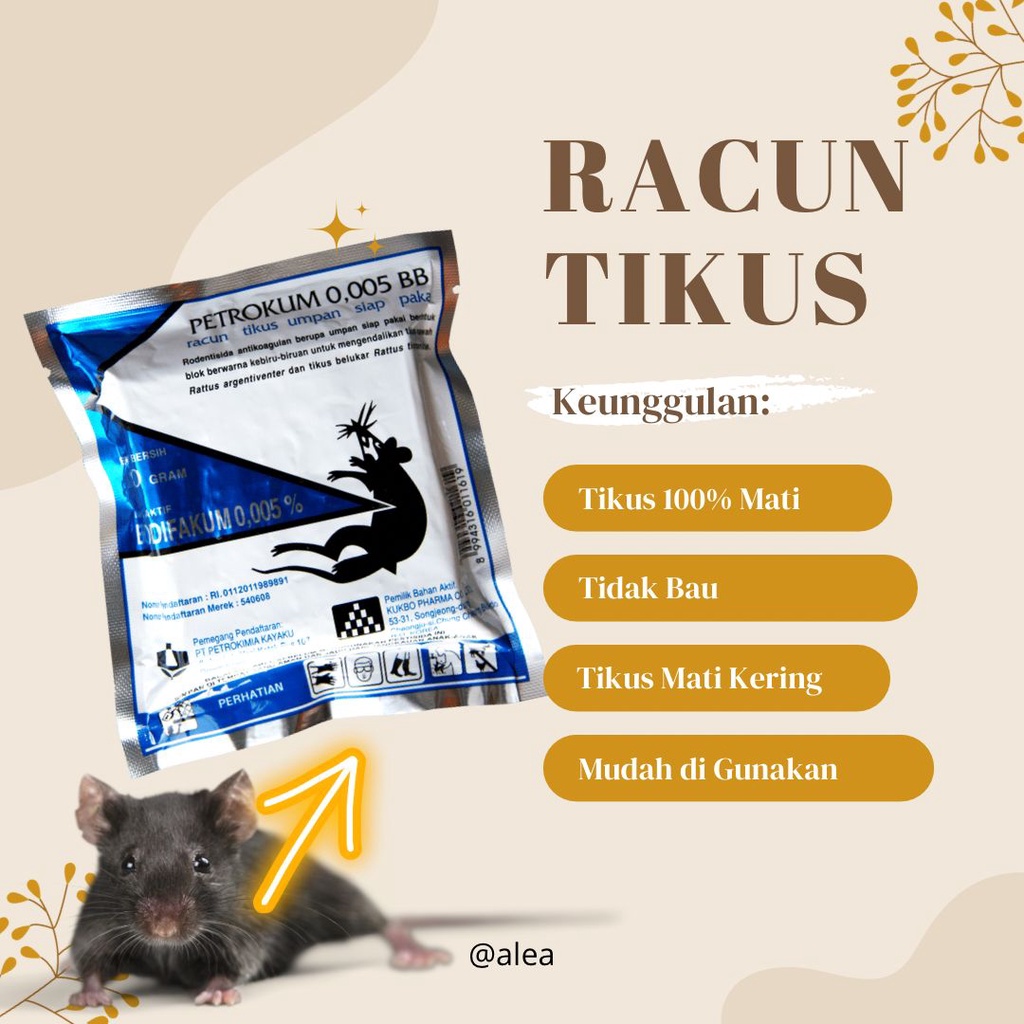 Jual RACUN TIKUS PETROKUM MATI KERING TIDAK BAU || OBAT TIKUS ...