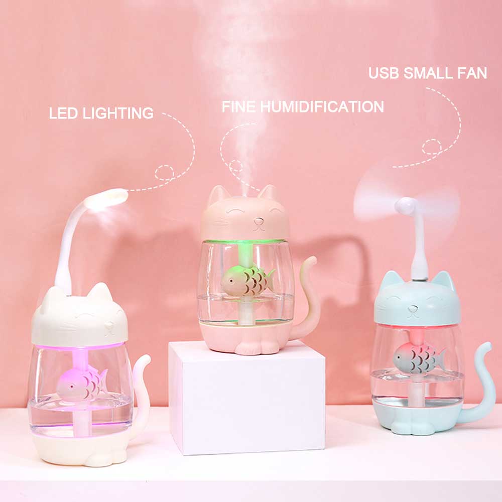 Jual Humidifier Aromatherapy Oil Diffuser Cat Kitty 350ml 3 in 1 ...