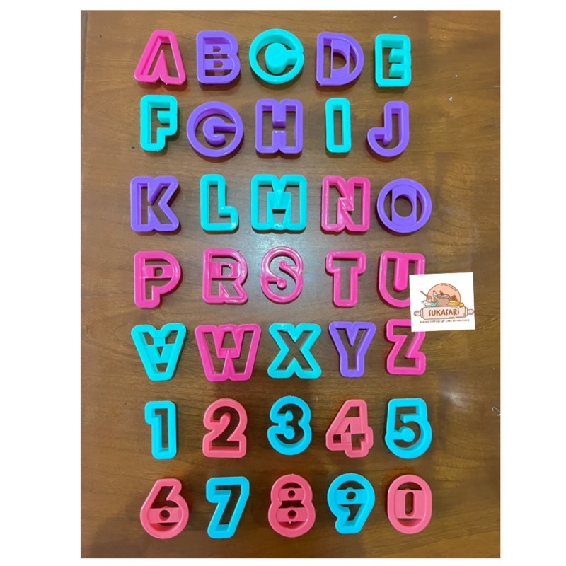 Jual Cutter Huruf Angka no(14) Plastik Letter Number ABCD 1234 4cm ...