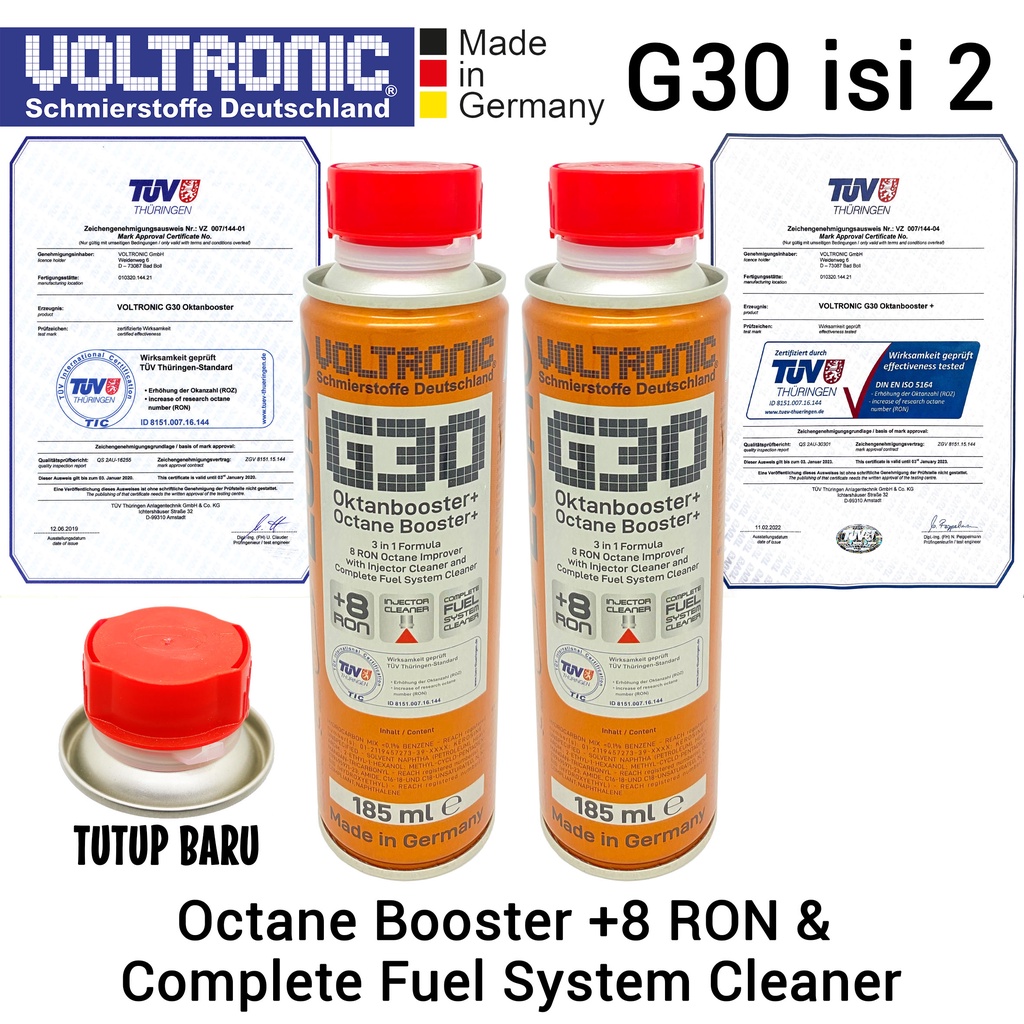 Jual VOLTRONIC G30 - Octane Booster+ (2 in 1) 8 RON & Fuel System Cleaner (Bundling isi 2 Set ...