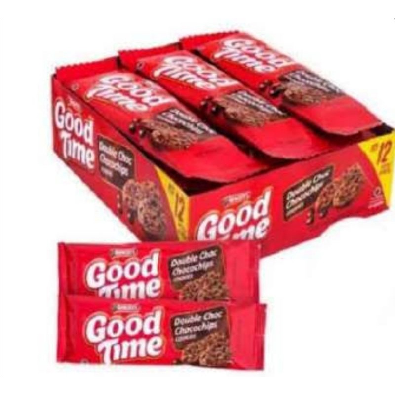 Jual Biskuit Good time Cookies Double choco (isi 12 pcs per box ...