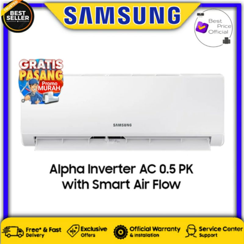 Jual Ac SAMSUNG 1/2 Pk AR05AYHLAWKNSE Alpha inverter Smart Air Flow Free Pasang | Shopee Indonesia