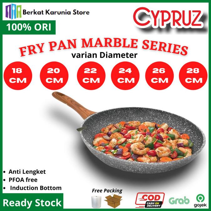 Jual fry pan cypruz marble wajan anti lengket wajan marble induksi 18-28cm | Shopee Indonesia