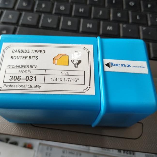 Jual Mata router profil 45° chamfer bits 45 derajat 16mm 16 mm Benz ...