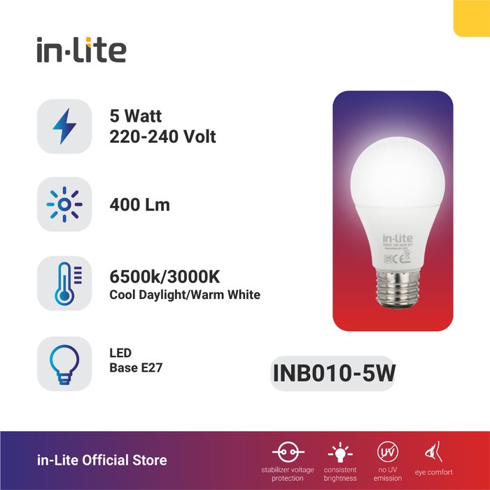 Jual Lampu LED Inlite 5w 5 watt bulb INB010-5W In-Lite VALUE SERIES | Shopee Indonesia