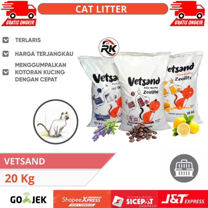 Jual VETSAND GRANULE CAT LITTER 20 Kg Pasir Kucing Gumpal Kualitas ...