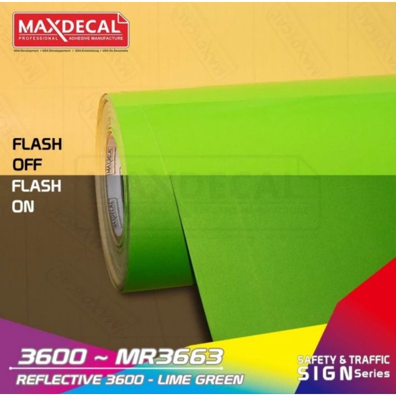 Jual STICKER MAXDECAL REFLECTIVE LIME GREEN / Hijau Muda 3600 MR3663 ...
