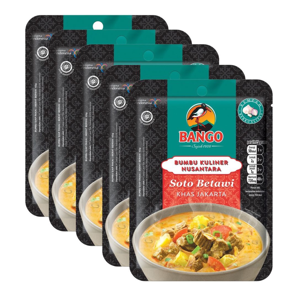 Jual Bango Bumbu Soto Betawi Khas Jakarta 5 x 45 gr | Shopee Indonesia