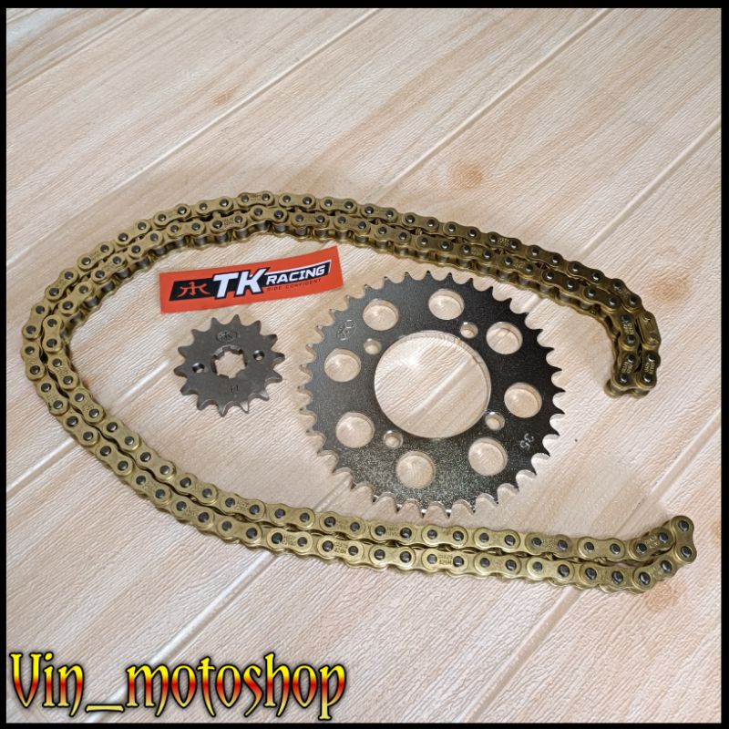 Jual gear set RX king RXZ Jupiter Z MX Vega f1zr TK racing SSS 428 plus rantai Crazo racing 428H ...