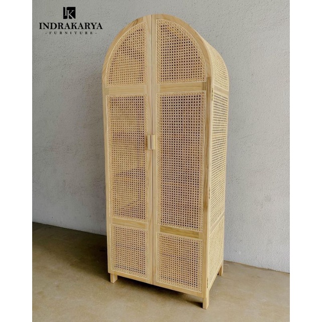 Jual Indrakarya - Lemari Pakaian Aesthetic Rotan/Wardrobe Bedroom Kayu ...