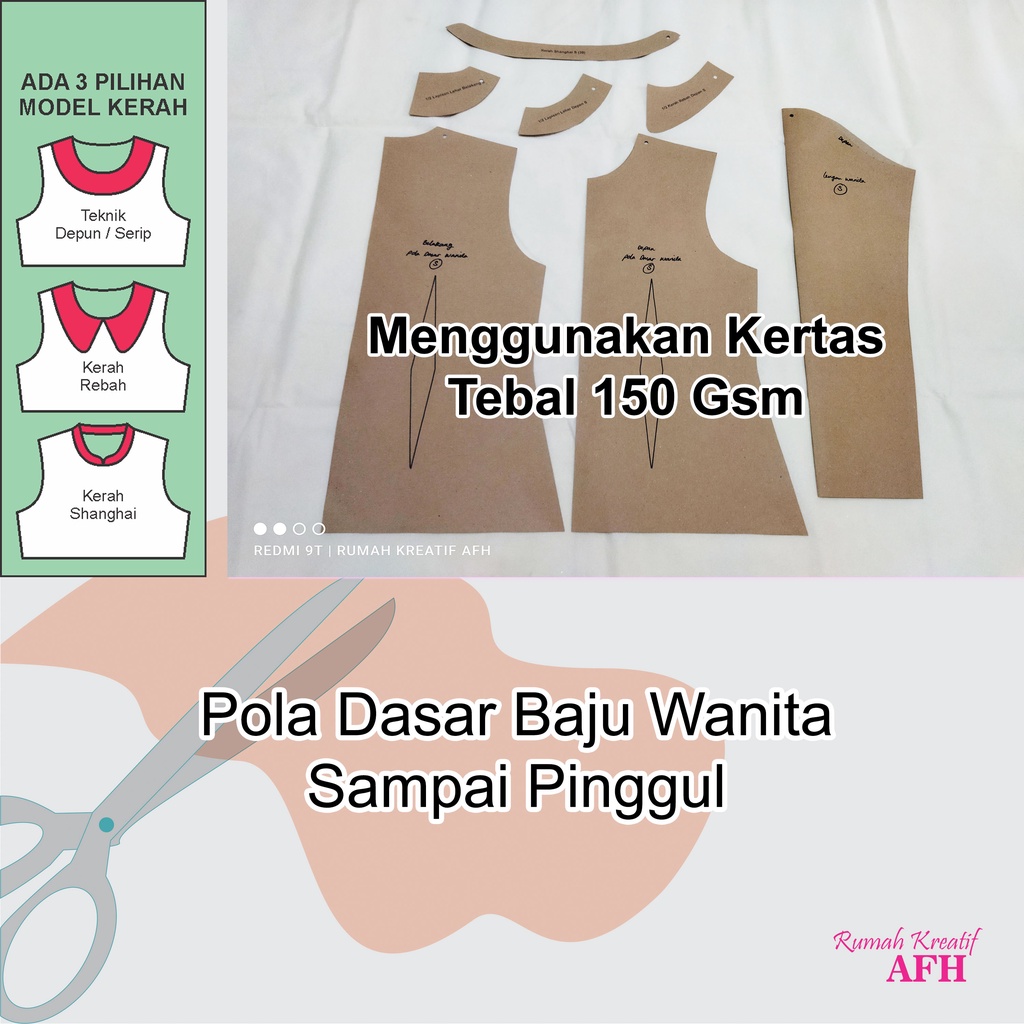 Jual Pola Instan Pola Dasar Baju Wanita Sampai Pinggul | Shopee Indonesia