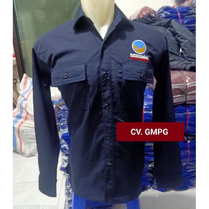 Jual Kemeja lengan panjang PARTAI NASDEM (kantong dua) | Shopee Indonesia