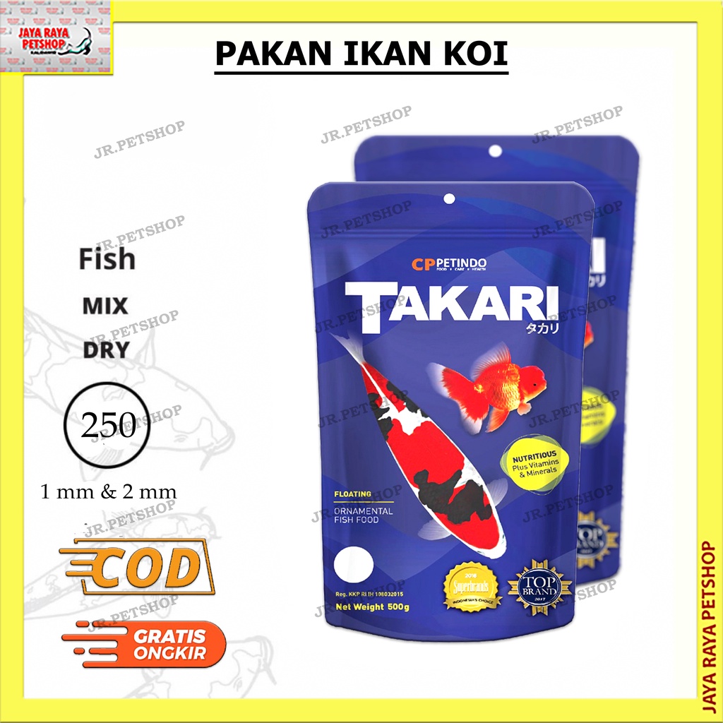 Jual Takari Pakan Ikan Koi Mix 1 mm & 2 mm 100 gr - 250 gr | Shopee Indonesia