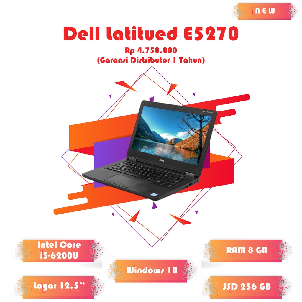 Jual Dell Latitude E5270 Core i5 RAM 8GB SSD 256GB 12,5" Slim Windows ...