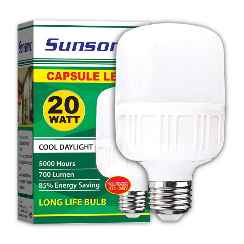 Jual BOHLAM LAMPU LED CAPSULE 20 WATT SUNSONIC SNI | Shopee Indonesia