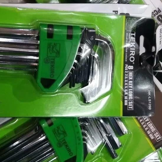 Jual KUNCI L SET TEKIRO PANJANG 8 PCS LONG HEX KEY TEKIRO 8PCS | Shopee ...
