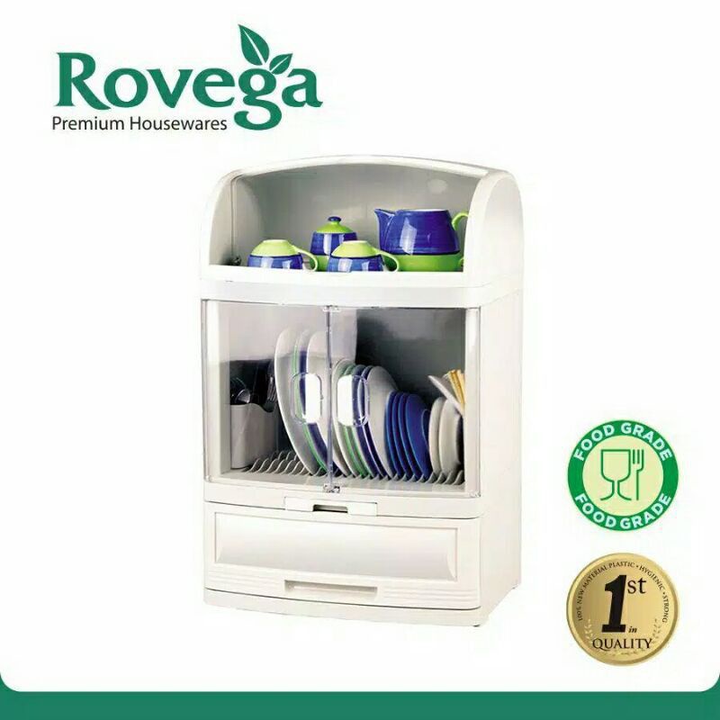 Jual Rak Piring Plastik Rovega Jumbo / Rak Piring Tertutup | Shopee ...