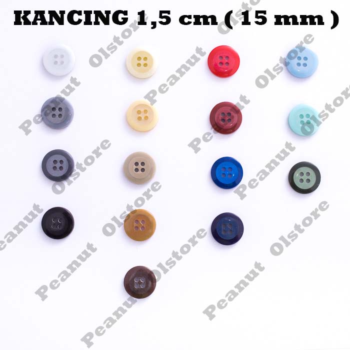 Jual ( Harga per biji ) Kancing Seri DK 1,5cm ( pilihan warna hitam ...
