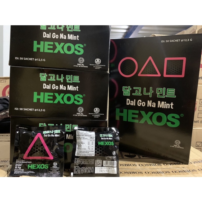 Jual Permen Hexos Dalgona Mint Kemasan 1 Box isi 50 Sachet. | Shopee ...