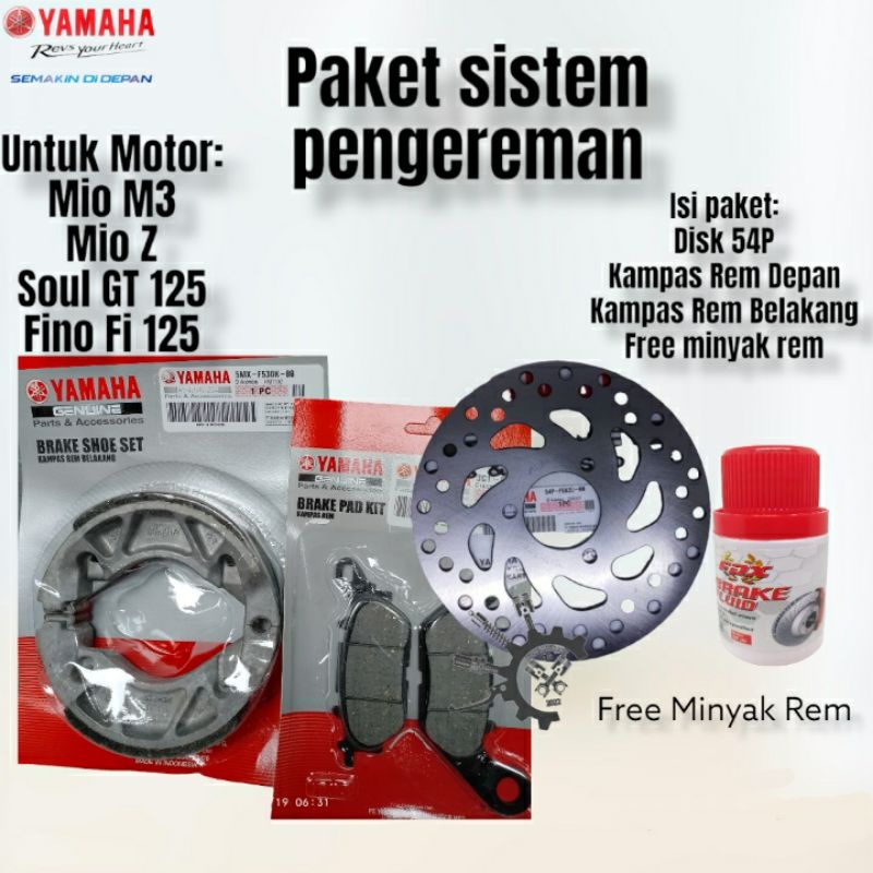 Jual paket super komplit piringan cakram disc mio m3 mio S fino fi soul gt 125 mio gt 125 ...