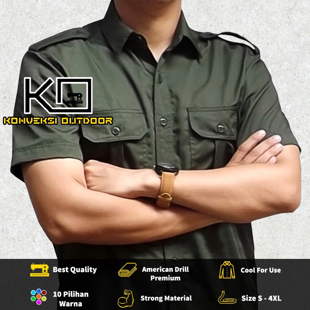 Jual JUMBO 3XL 4XL - BAJU KEMEJA PDL OUTDOOR INDOOR LENGAN PENDEK ...