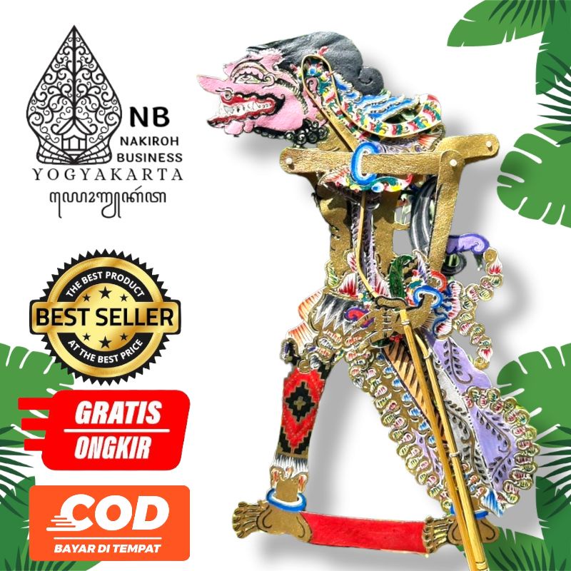 Jual Wayang Kulit Asli Buto Cakil / Cakil Emas Brom Alusan Ukuran ...