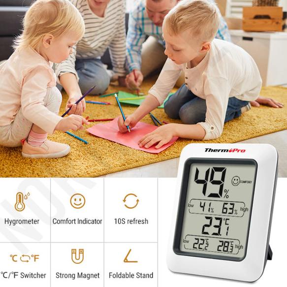 Jual THERMOMETER HYGROMETER HUMIDITY | TERMOMETER SUHU RUANG THERMOPRO ...