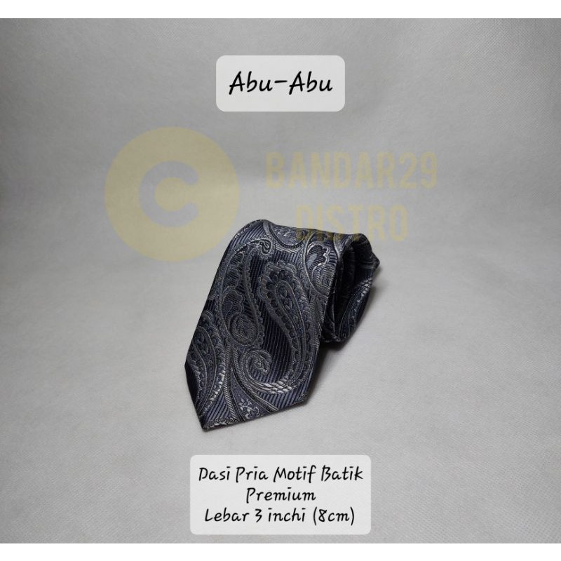Jual Dasi Motif Batik Lebar 3 Inchi ( 8 cm ) - Abu abu | Shopee Indonesia