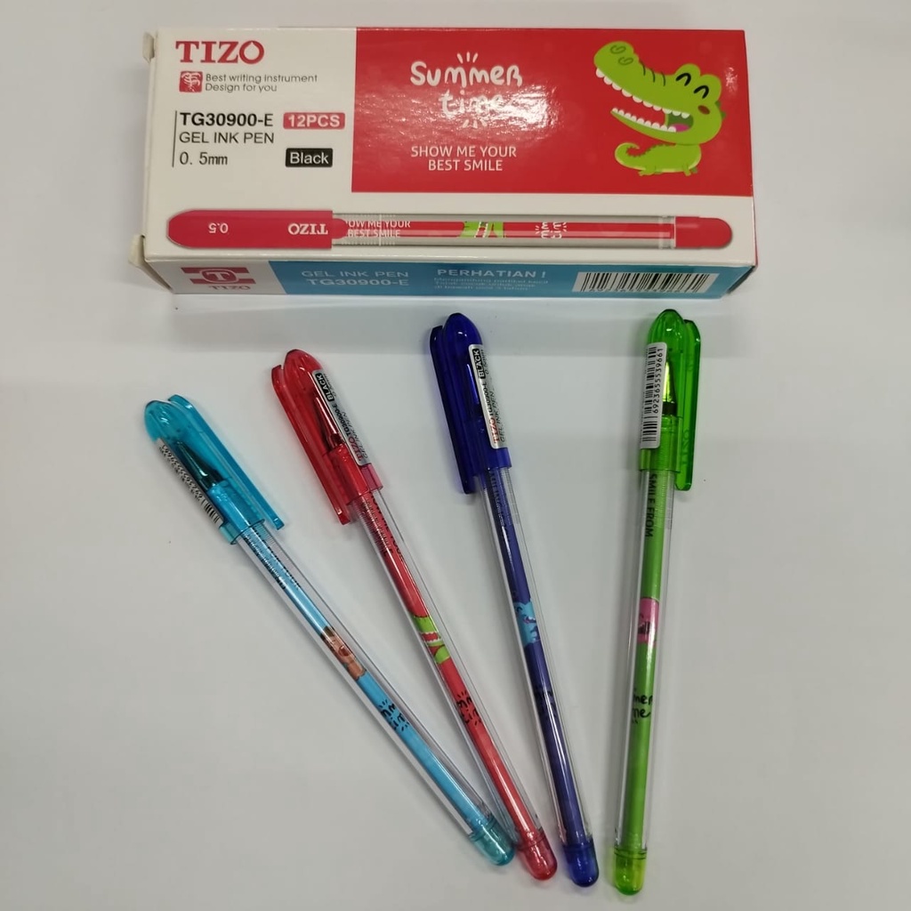 Jual Ballpoint TIZO Pulpen Gel TG30900-E ( 1 Pak isi 12 Pcs ) | Shopee ...