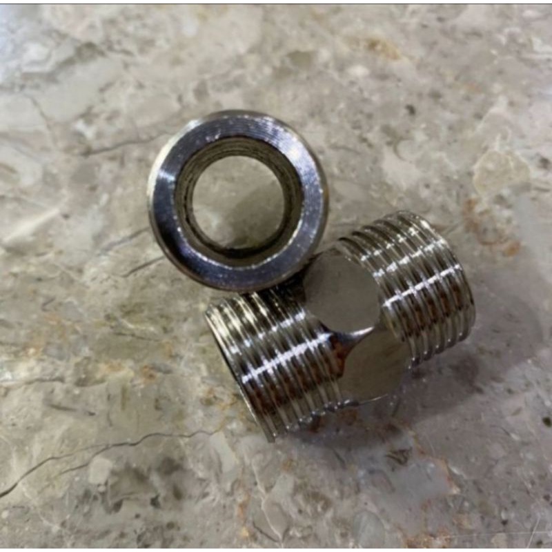 Jual Double nepel PVC dan STAINLESS ukuran 1/2 dan 3/4 inch | dobel ...