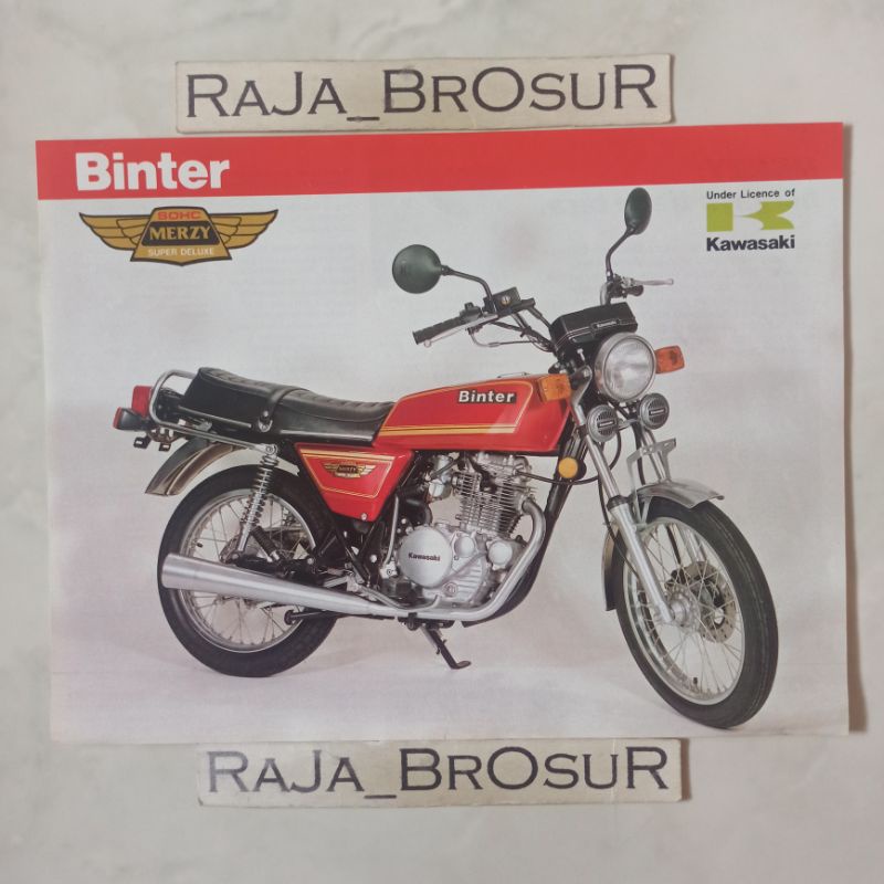 Jual Poster brosur katalog flyer jadul lawas Kawasaki Binter Merzy ...