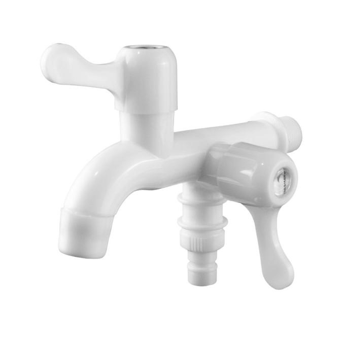 Jual Kran Air Double Keran Cabang 2 Tancap Tembok Plastik SLT-174 | Shopee Indonesia