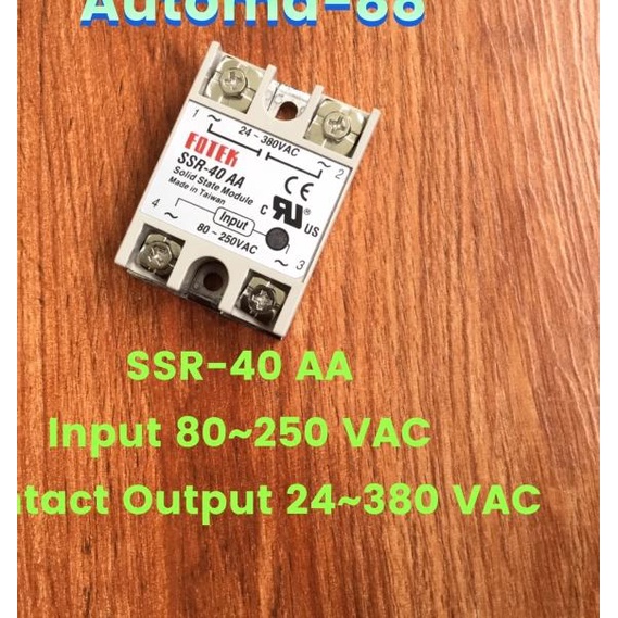 Jual FOTEK SSR 40A SSR-40AA Solid State Relay AC to AC Input 80-240V | Shopee Indonesia