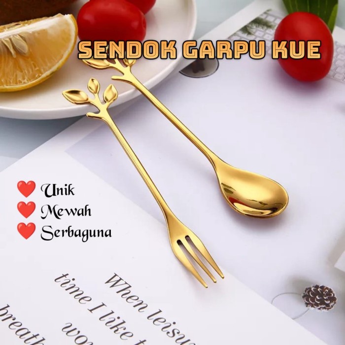 Jual Sendok Dan Garpu Teh Buah Dessert Teaspoon Unik | Shopee Indonesia