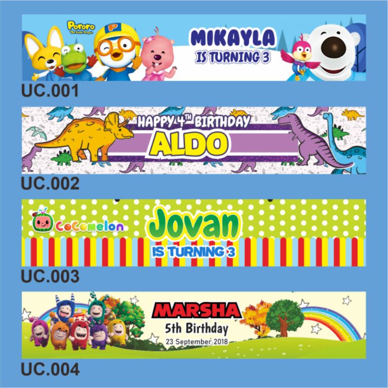 Jual PLASTIK LABEL SNACK ULTAH (UNISEX - CUSTOM) | Shopee Indonesia