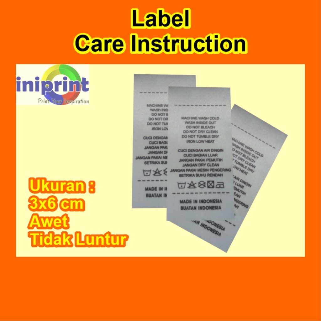 Jual Label Baju Care Instruction - Model gantung / label petunjuk ...