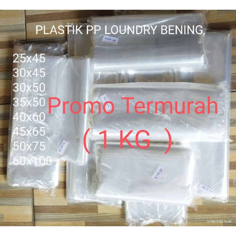 Jual Kantong Plastik PP Bening / Murni Loundry / Packing Kiloan(1KG) tebal 035 Order sesuai ...