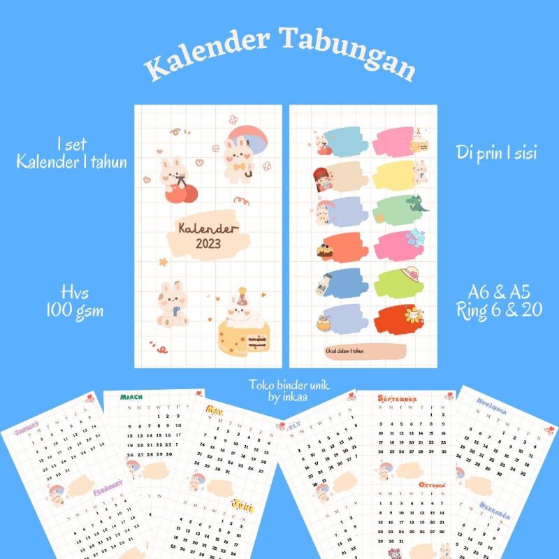 Jual tabungan 1 tahun / isi 8 lembar / tabungan kalender | Shopee Indonesia