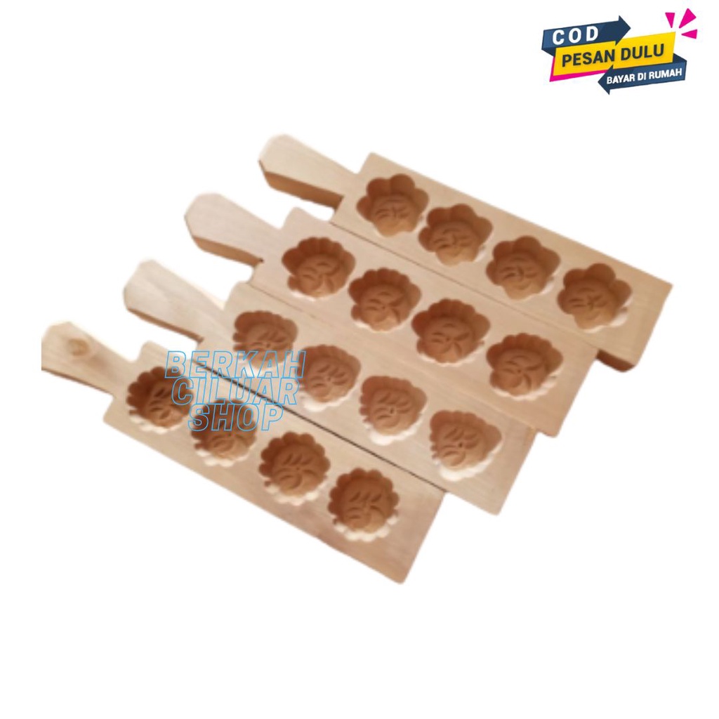Jual Cetakan Kue Satu Bahan Kayu / Cetakan Kue Sagu / Cetakan Kue Ku ...